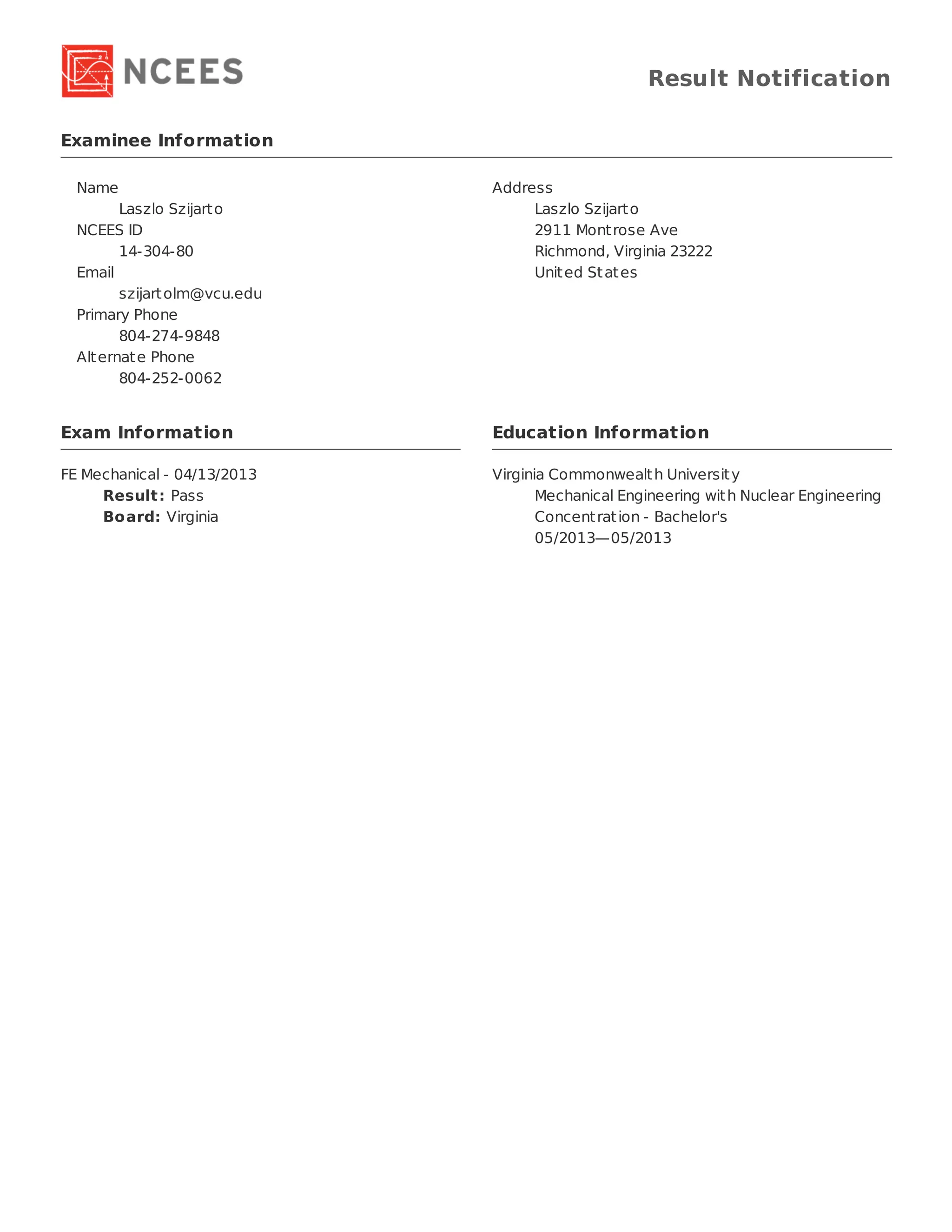 FE EXAM RESULT | PDF