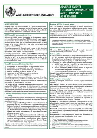 Aefi causality assessment_who_2005 | PDF | Vaccines | Medical Health
