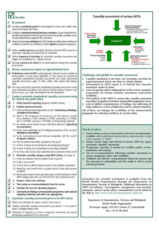 Aefi causality assessment_who_2005 | PDF | Vaccines | Medical Health