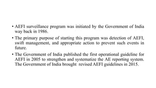 AEFI -Adverse event following immunization by Dr. Sonam Aggarwal | PPTX