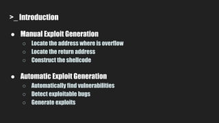 AEG_ Automatic Exploit Generation | PPT