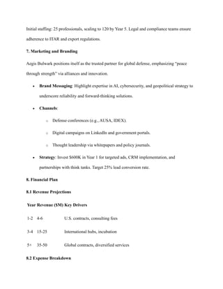 Aegis Bulwark Defense Contract Consulting Business Plan | PDF