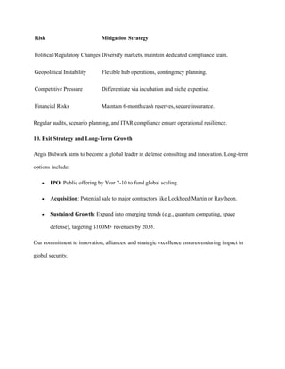 Aegis Bulwark Defense Contract Consulting Business Plan | PDF