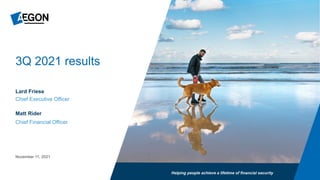 Aegon 3Q 2021 presentation | PPT