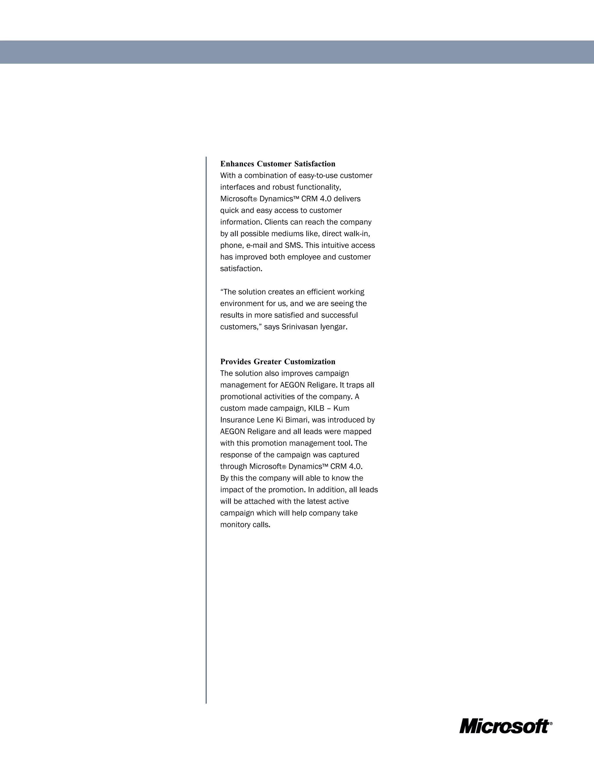 Microsoft India – AEGON Religare Case Study | PDF