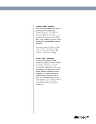 Microsoft India – AEGON Religare Case Study | PDF