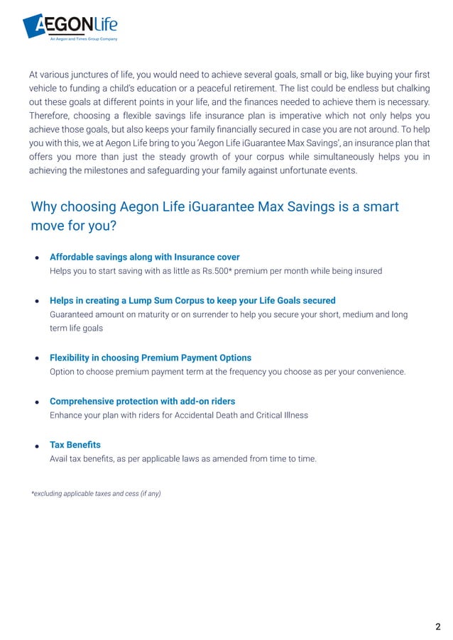 Aegon Life iGuarantee Max Savings Brochure.pdf