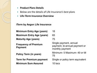Aegon life insurance company | PPT