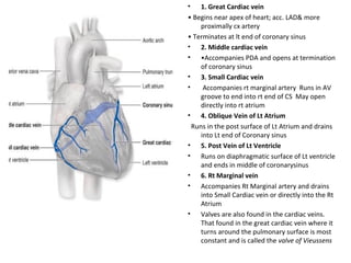 Coronary arteries and veins DR NIKUNJ .R .SHRKHADA (MBBS,MS GEN SURG ...