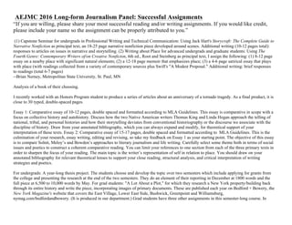 AEJMC Literary Journalism Handout 2016 Assignments | PPT