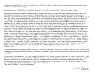 AEJMC Literary Journalism Handout 2016 Assignments | PPT