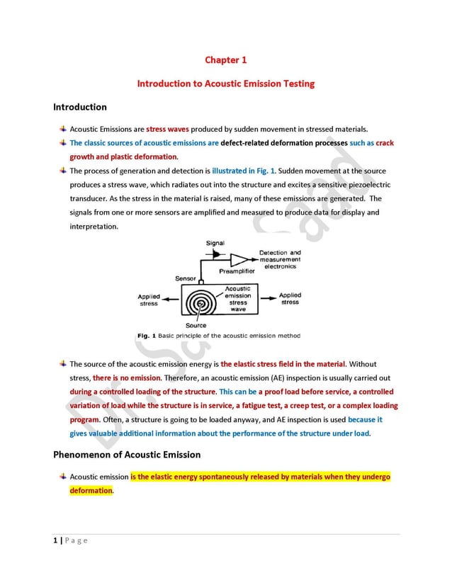 ASNT Acoustic Emission Testing (AE) Level III Notes-Dr. Samir Saad | PDF