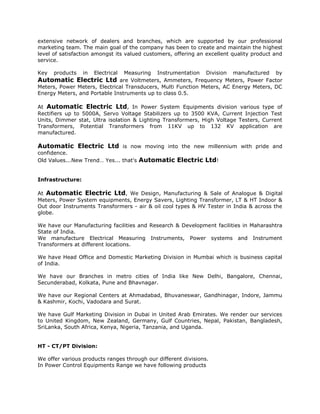 Ael ltd profile | PDF