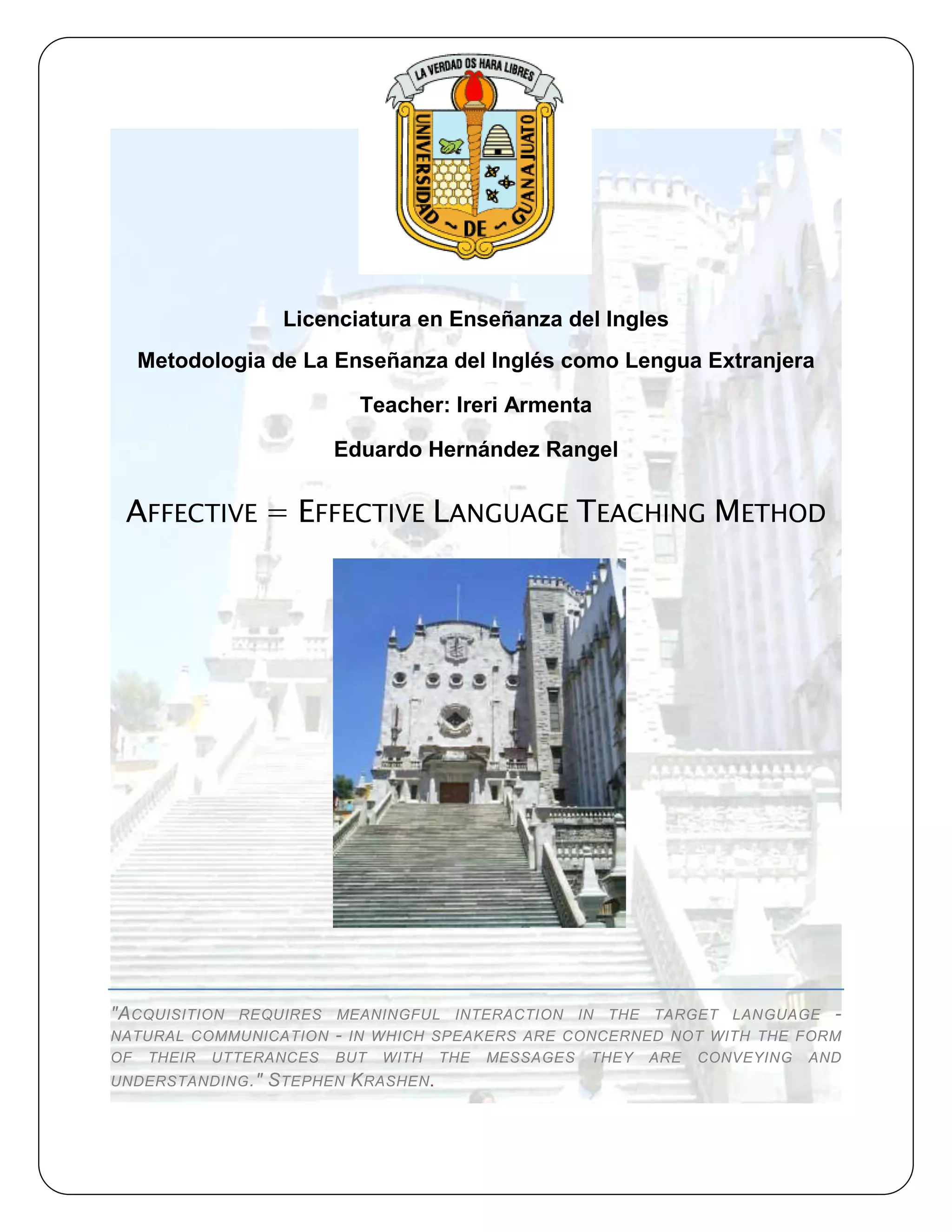 Affective effective language english language teaching method | PDF