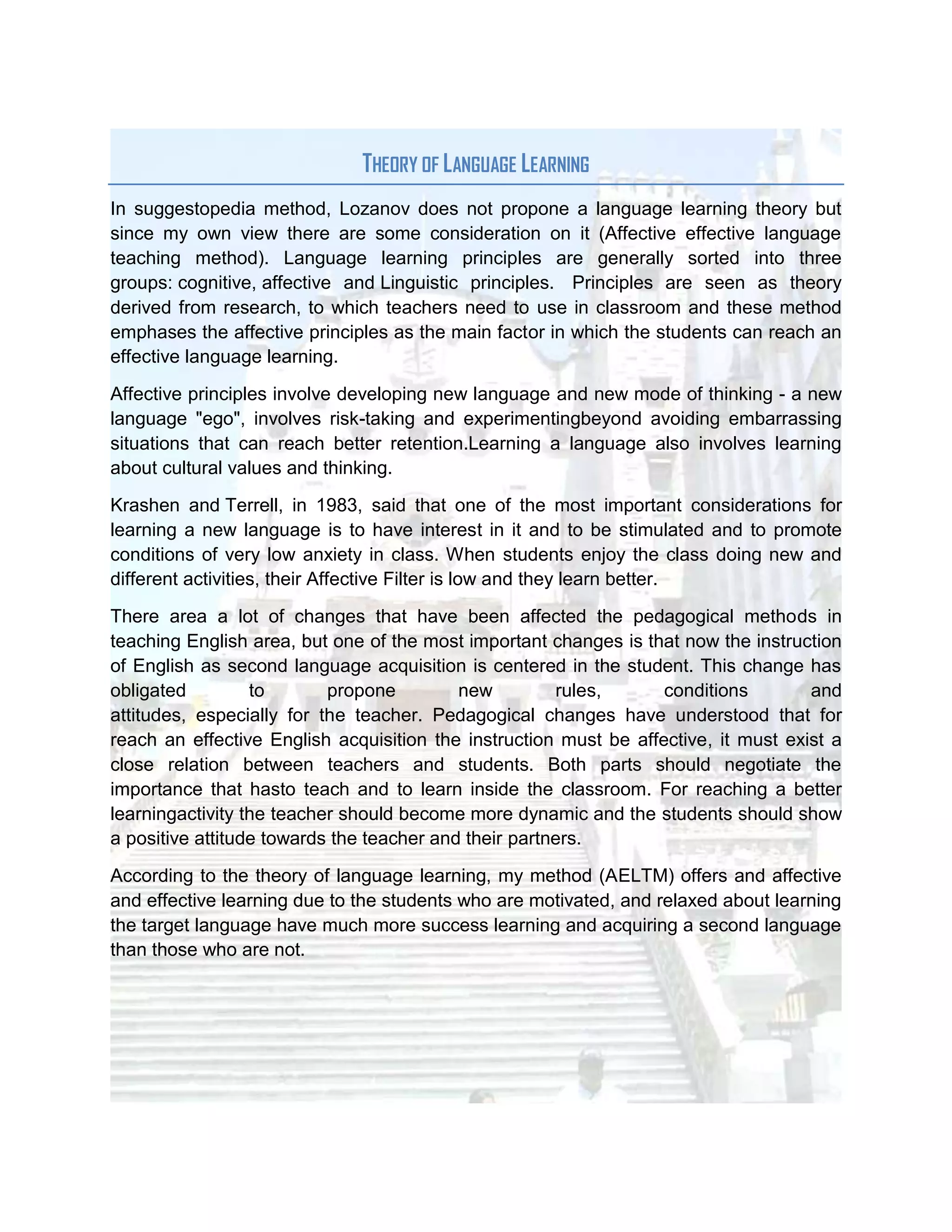 Affective effective language english language teaching method | PDF