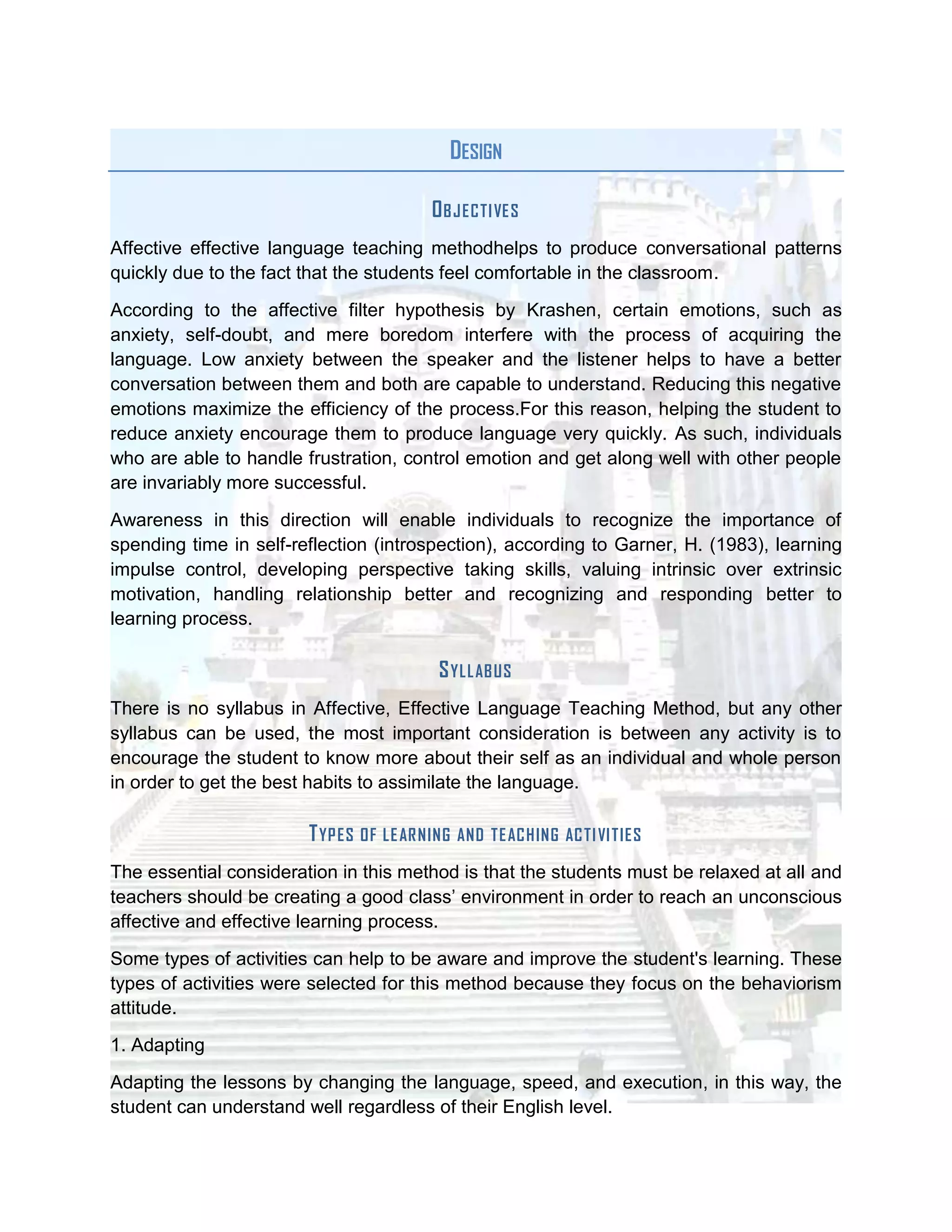 Affective effective language english language teaching method | DOC ...