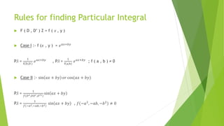 Higherorder non homogeneous partial differrential equations (Maths 3) Power Point representation ...