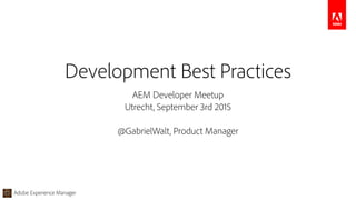AEM Best Practices for Component Development | PDF | Web Design and HTML | Internet