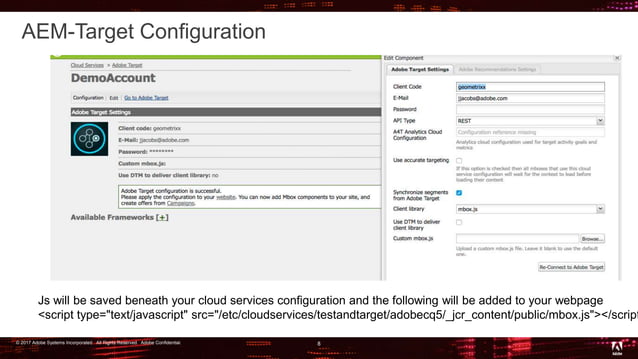 AEM target Integration | PPTX | Operating Systems | Computer Software and Applications