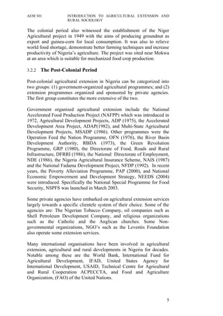History of Agricultural Extension in the world and in Africa | PDF
