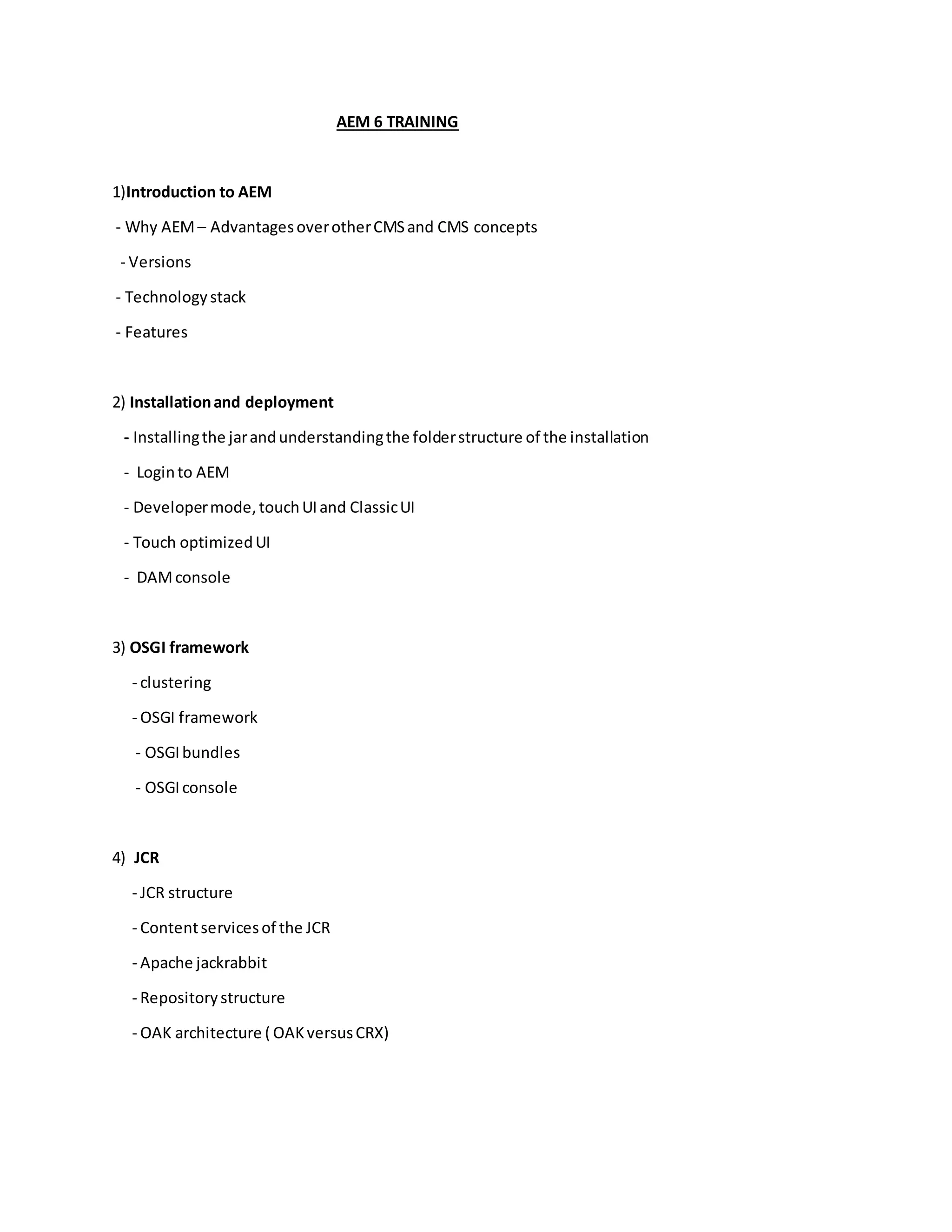 Aem 6.1 training whats app :+1-845-915-8712 | DOCX