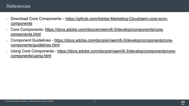 Adobe AEM core components | PPTX