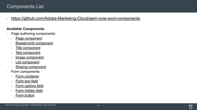 Adobe AEM core components | PPTX