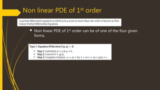 applications of first order non linear partial differential equation | PPTX
