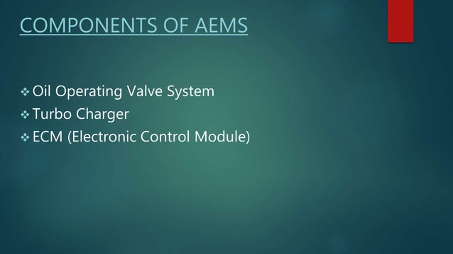 Advanced Engine Management System | PPTX