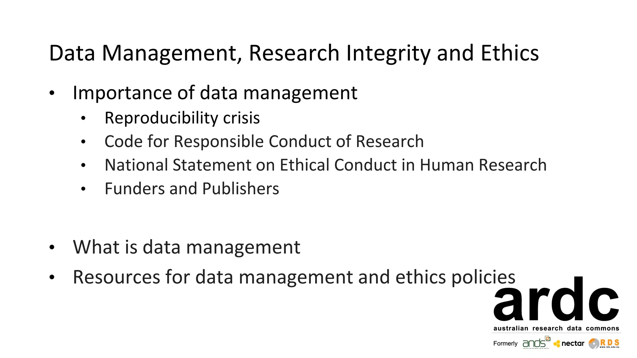 Data Management, Research Integrity and Ethics | PPTX