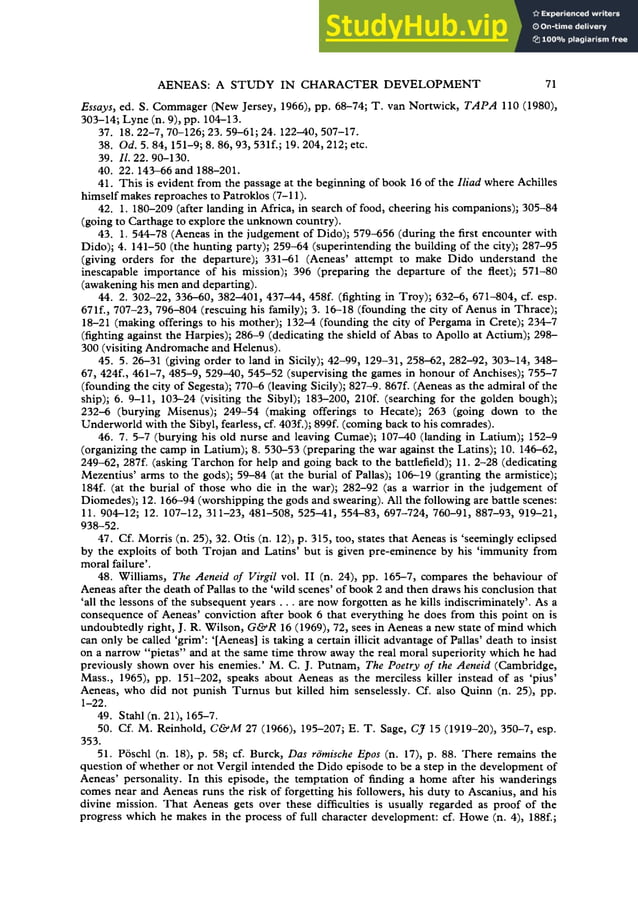 Aeneas A Study In Character Development | PDF