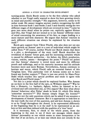 Aeneas A Study In Character Development | PDF