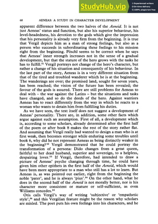 Aeneas A Study In Character Development | PDF