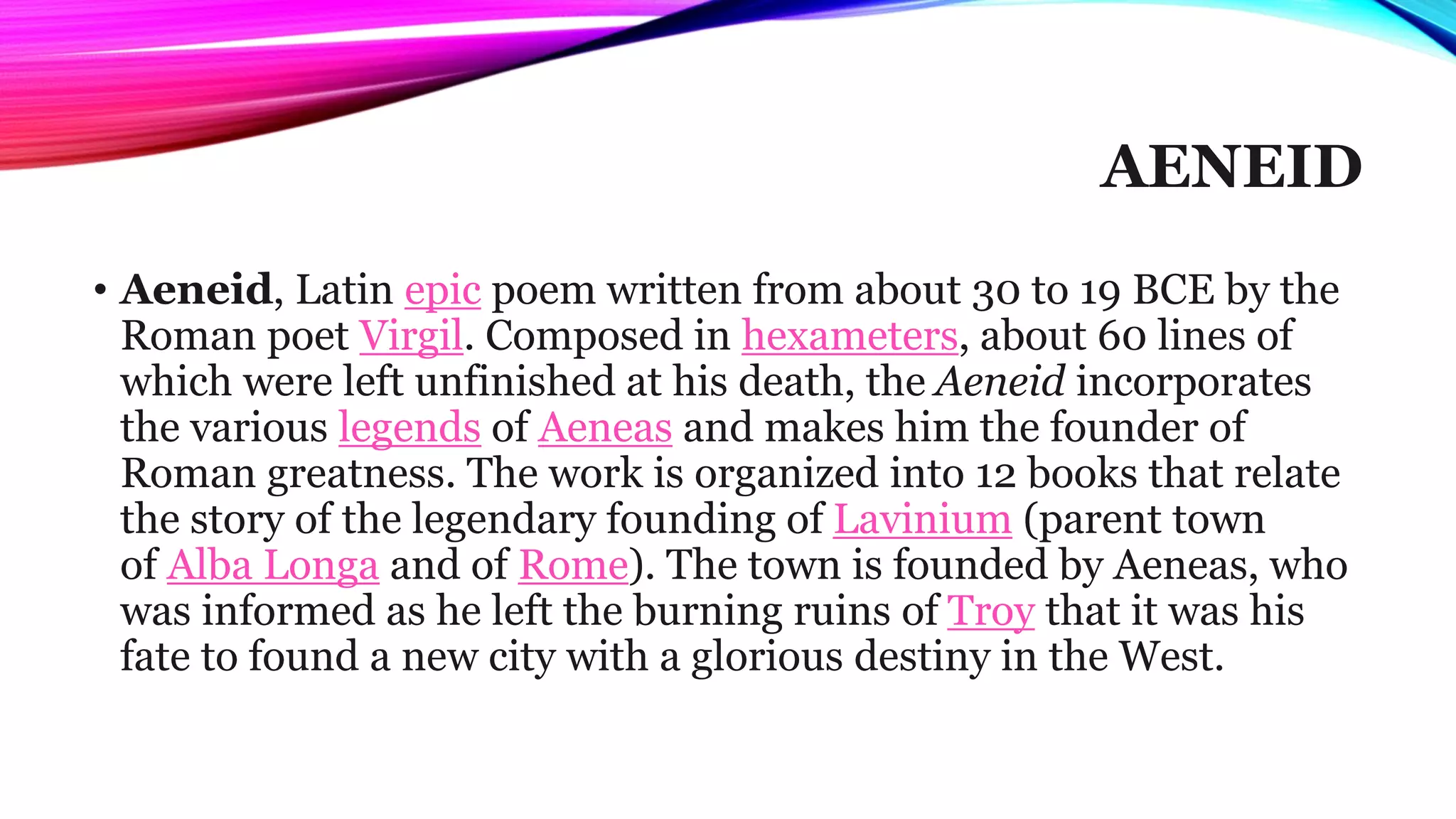 aeneas by virgil grade10.pptx | Sci-fi and Fantasy | Hobbies & Interests