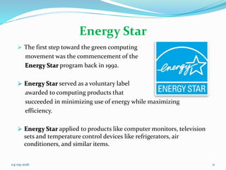 Energy Efficiency computing | PPTX