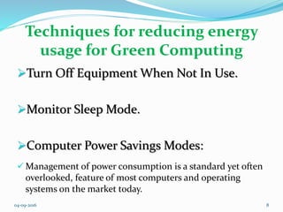 Energy Efficiency computing | PPTX