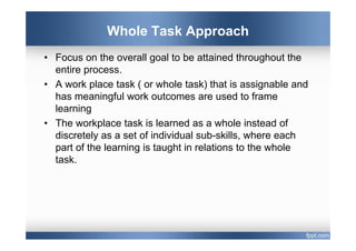 Whole Task Approach to Holistic Learning of Vocational Competences ...