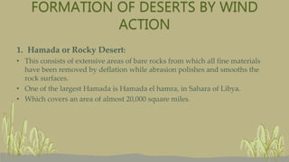 Aeolian landforms (Processes, Erosional & Depositional features) | PPTX