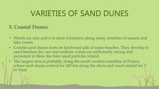 Aeolian landforms (Processes, Erosional & Depositional features) | PPTX