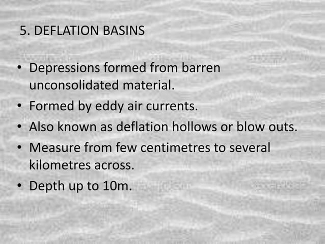 Aeolian processes and landforms | PPTX | Geology | Science