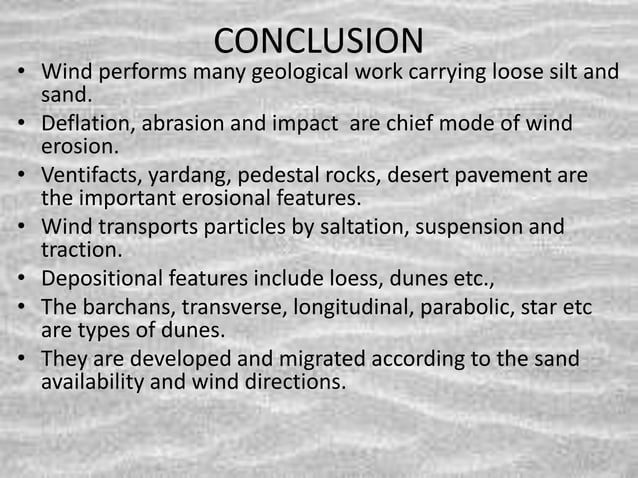 Aeolian processes and landforms | PPTX | Geology | Science