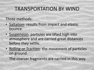 Aeolian processes and landforms | PPTX