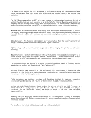 Aeo system for self assessment of customs duty | PDF