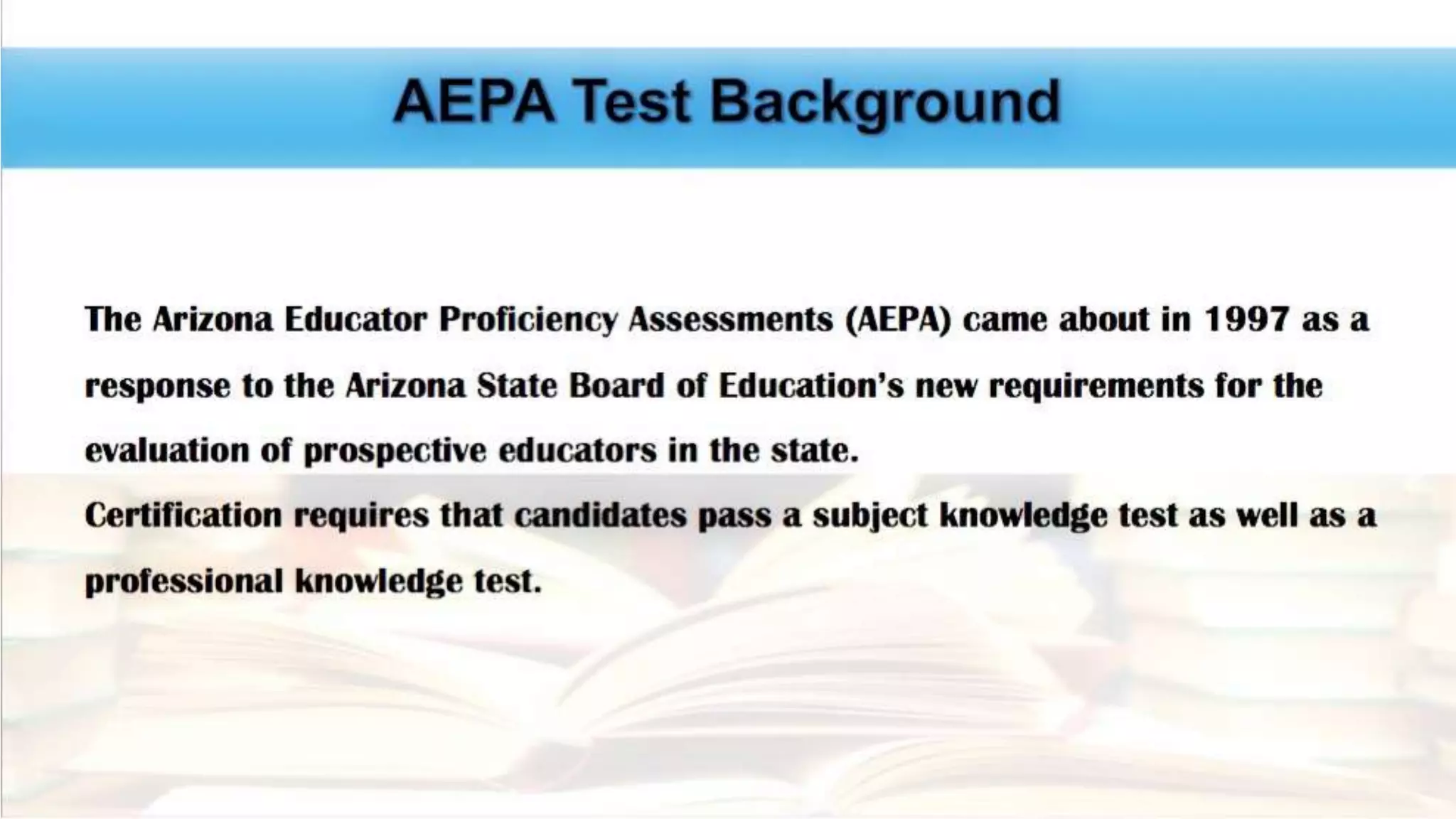 AEPA Test Information | PPT