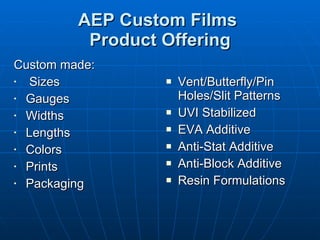 Aep Custom Films Presentation | PPT