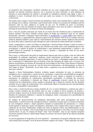 A epistemologia genética de jean piaget | PDF