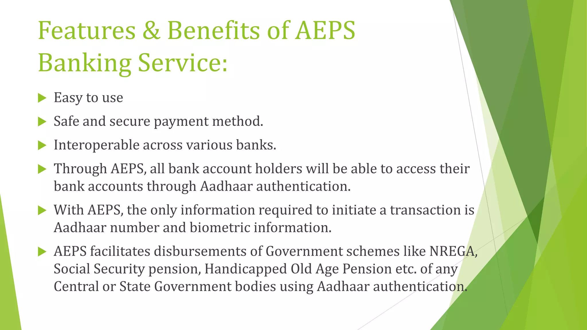 AEPS - Aadhaar Enabled Payment System | PPTX