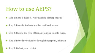 AEPS - Aadhaar Enabled Payment System | PPTX