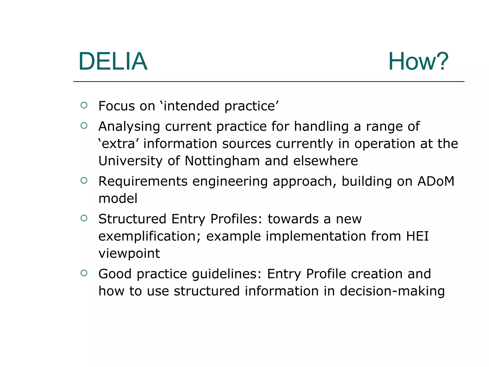 The DELIA Project | PPT