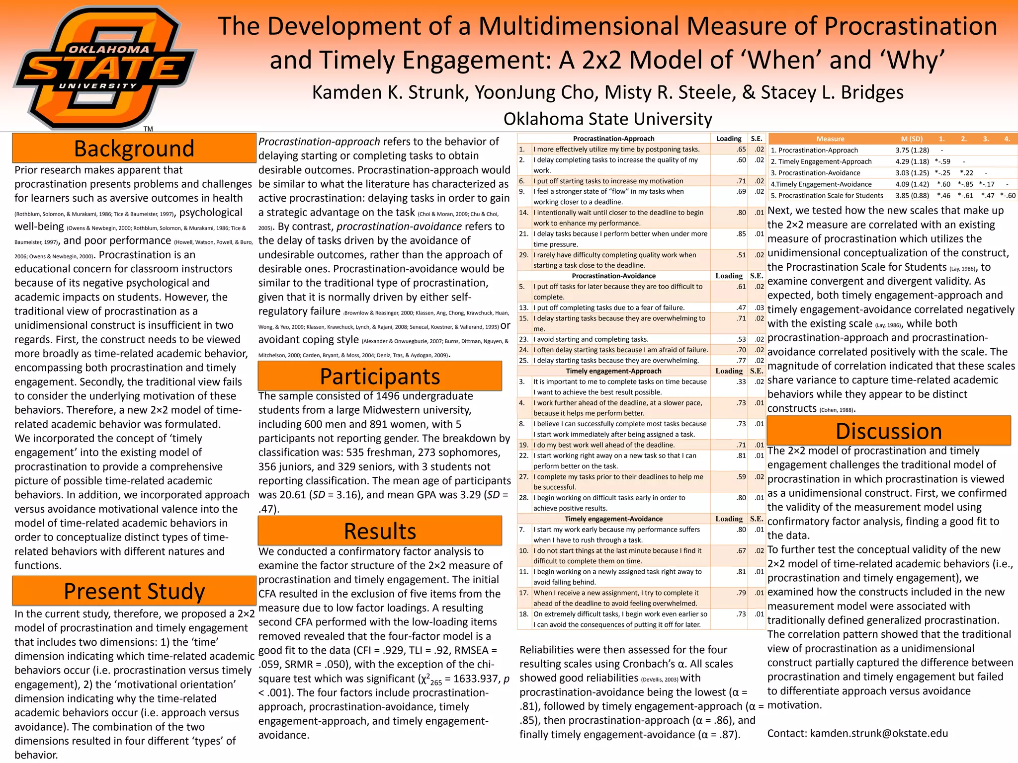 AERA poster: The Development of a Multidimensional Measure of ...